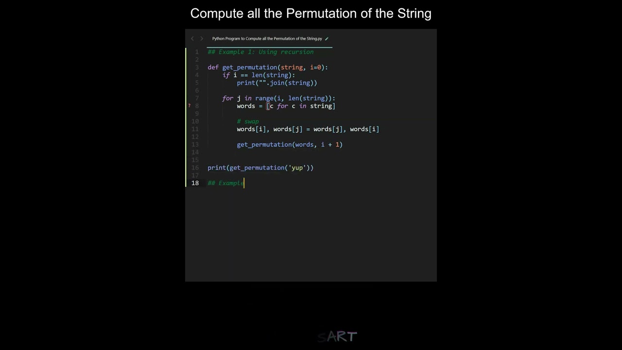 Compute all the Permutation of the String in Python | Python Examples | Python Coding Tutorial