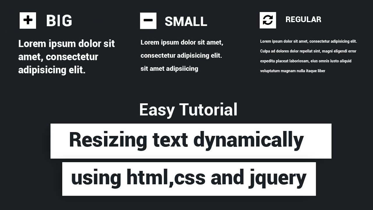 Resizing text dynamically using html,css and jquery