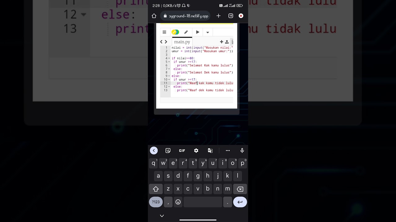 Tutorial Percabangan Bersarang dalam Python PART 1 #algorithm #tutorial #python