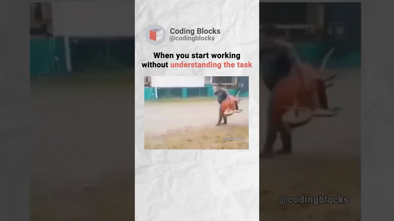 Developer working on task 😂 | Who else can relate | CodingBlocks! #coder #meme #developer #tech