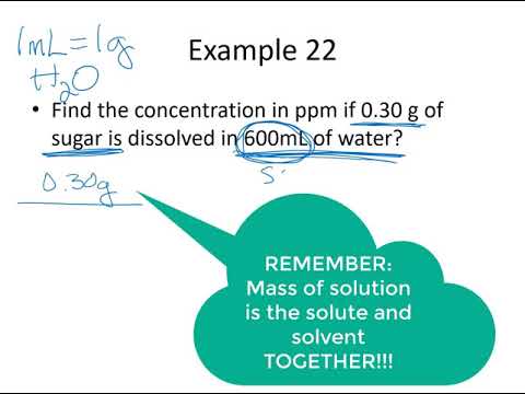 How to calculate concentration in PPM