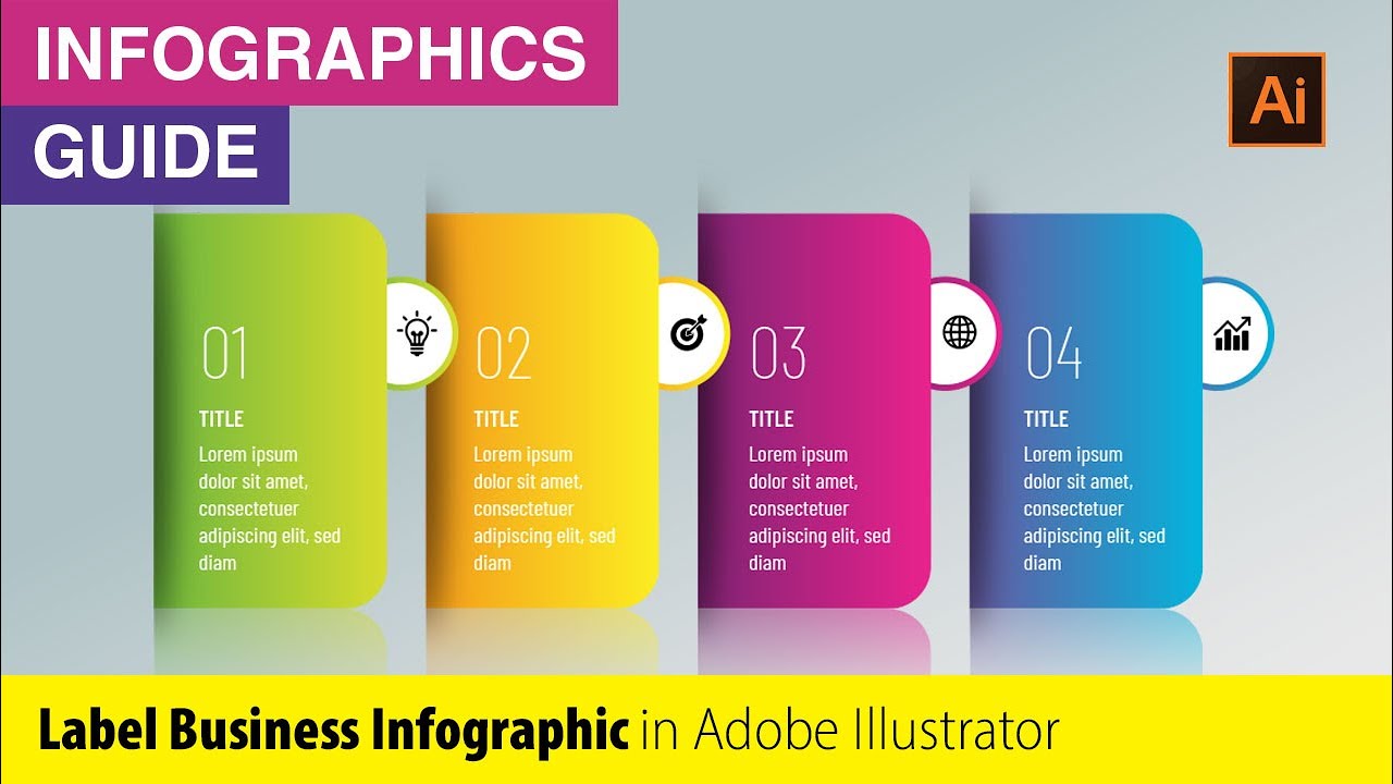 How to Create Modern Label Business Infographic Template Design in Adobe Illustrator | #illustrator
