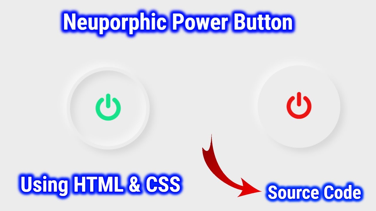 How To Create Neumorphic Ui Power Button Using Html & CSS | WebHak5