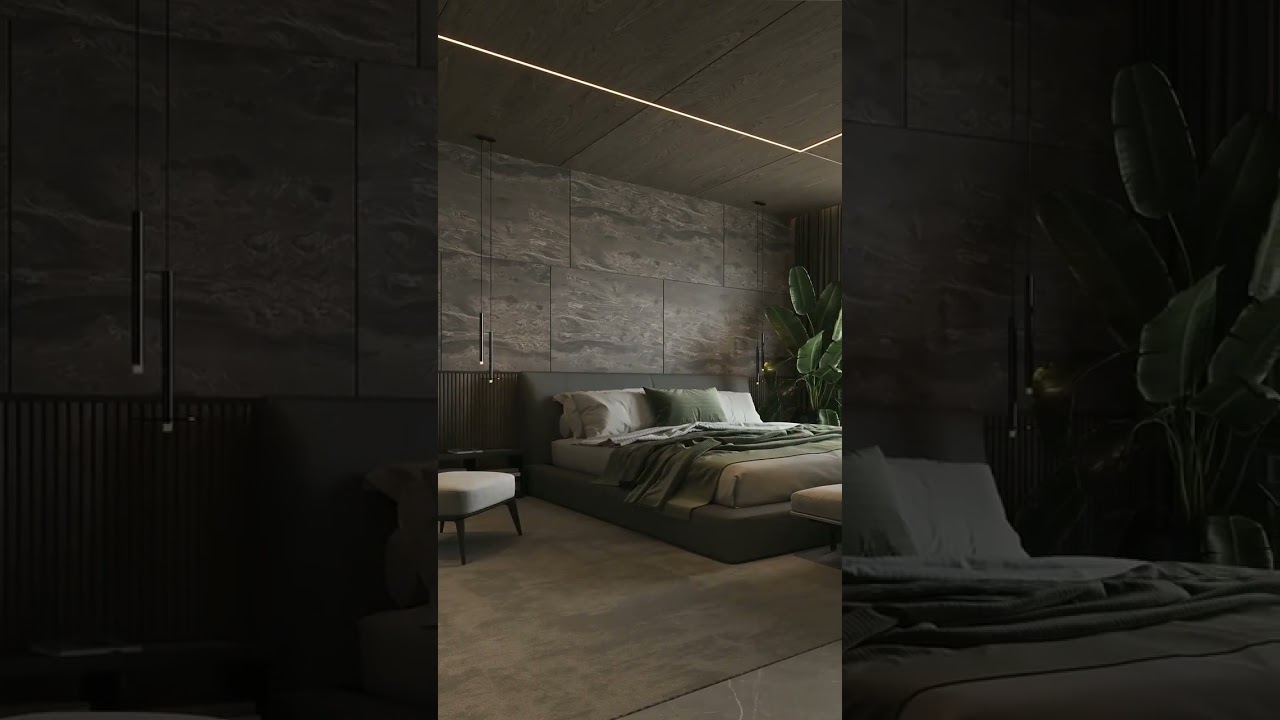 Dark Bedroom Interior  (3d Visualization)