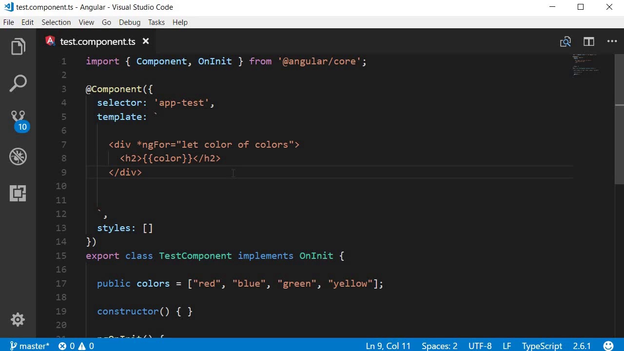Angular 6 Tutorial   14   ngFor Directive