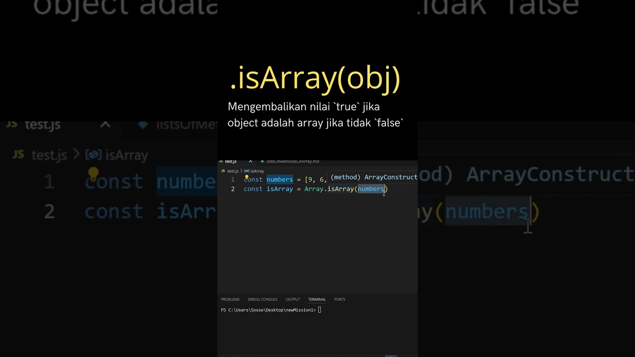 Metode .isArray() pada Array Javascript #javascript #programming #edukasi #developer