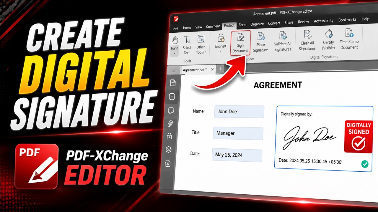 How to Add Secure Digital Signatures to PDF Forms in PDF-XChange Editor