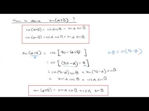 How to derive Sine Compound Angle Identities sin(a+b) sin(a-b)