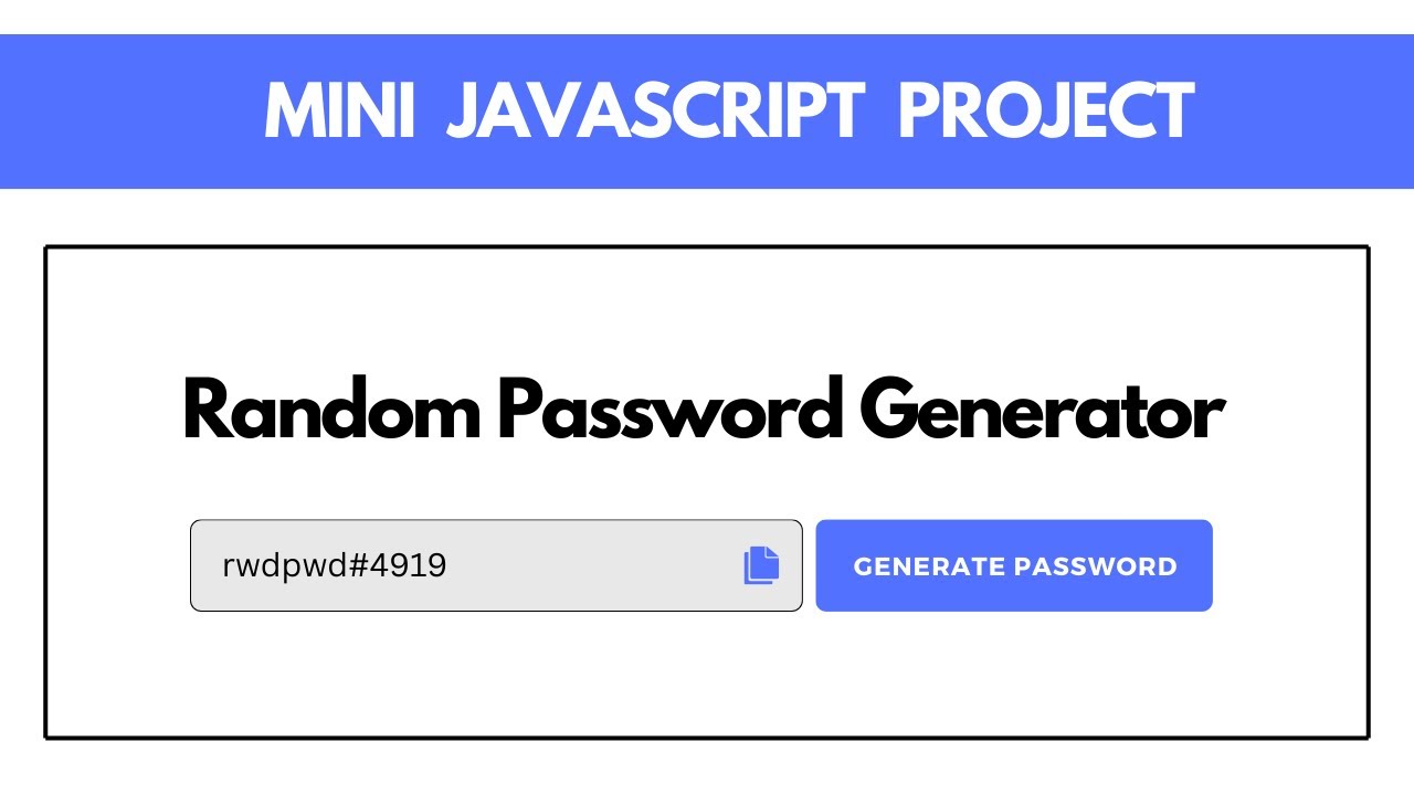 How to Make Random Password Generator in HTML & JavaScript | JavaScript Project