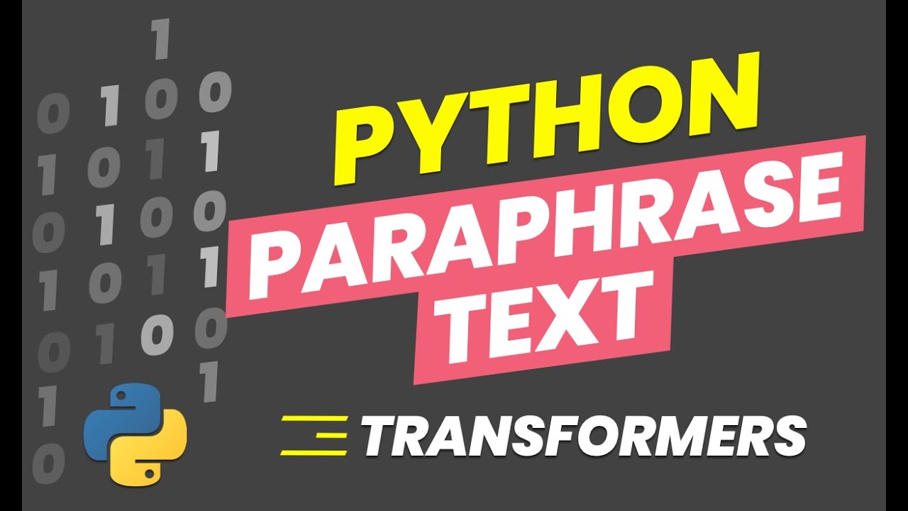 How to paraphrase text in Python using transformers