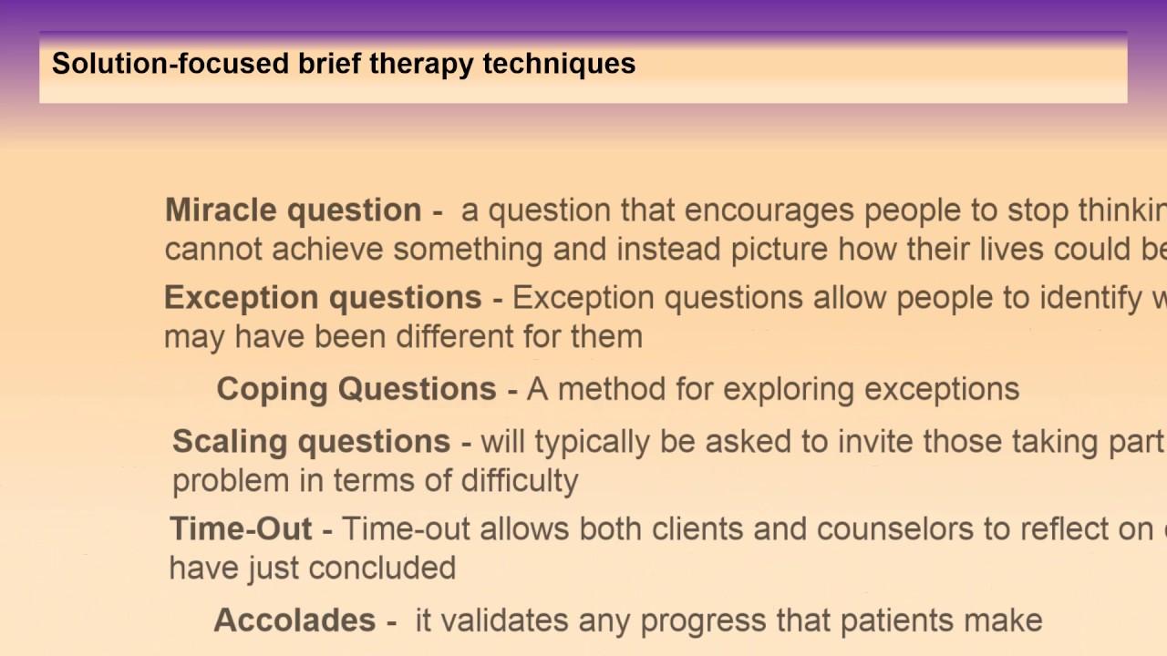 Understanding Solution-Focused Brief Therapy: Principles, Techniques ...