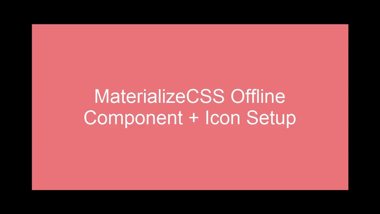 MaterializeCSS Icons Offline Setup