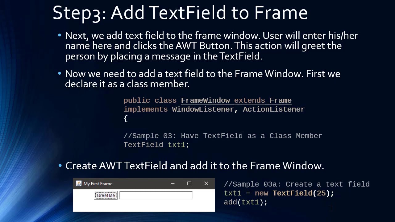 AWT Button and ActionListener | Java AWT Tutorial #03