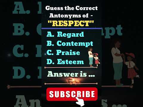 Guess the Antonyms of - "Respect". #shorts #youtubeshorts #shortsvideo