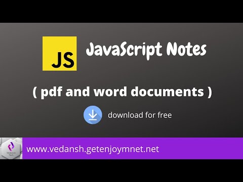 Download free JavaScript Notes 📝 | pdf and word documents | #javascript #notes #jsnotes #vedansh