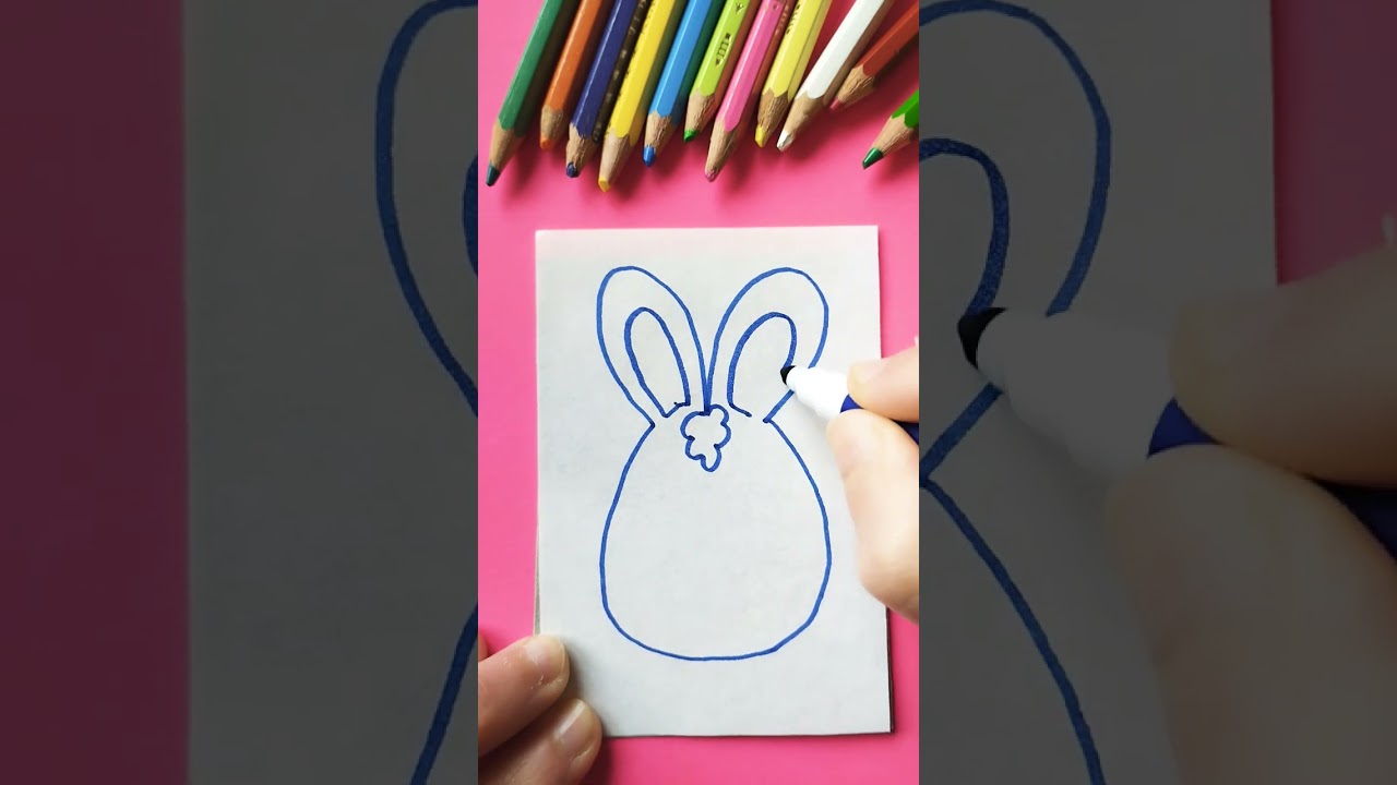 🐰🥕¿Cómo puedes dibujar un conejo de Pascua fácil?#short #easydrawings #drawing  #youtubekidsshorts