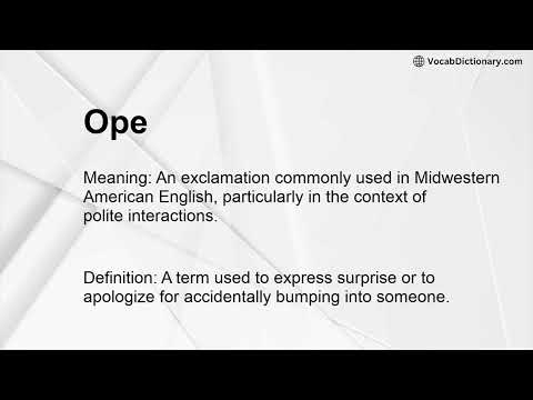Ope Meaning