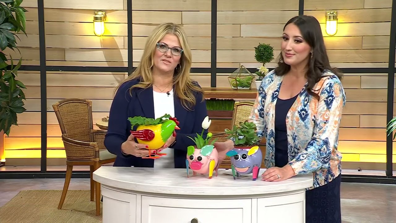 Plow & Hearth Outdoor Metal Barnyard Farm Animal Planter on QVC