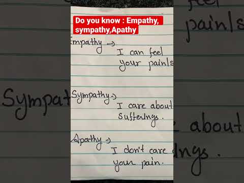 English vocabulary empathy, sympathy, apathy #shrots #shortbreak #englishpronunciation #english