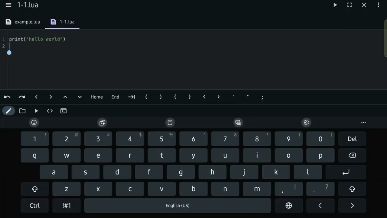 Lua tutorial - 1-1 - hello world