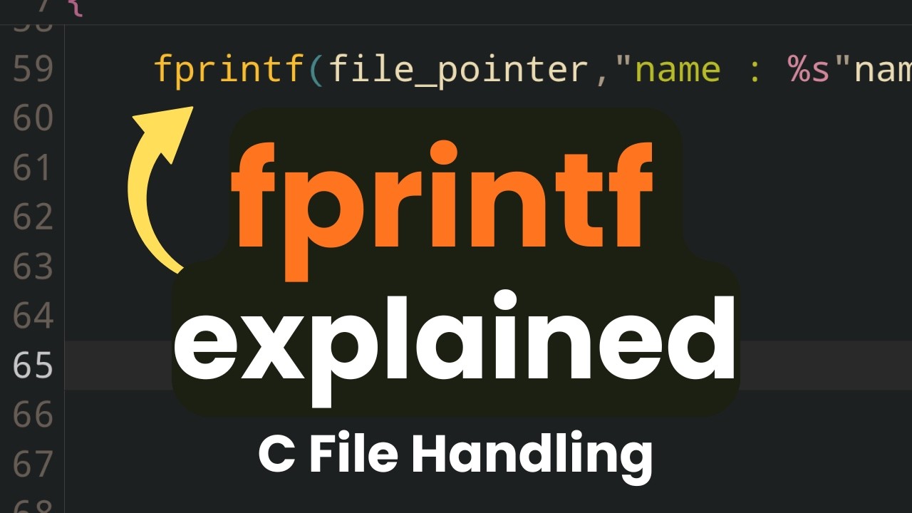 fprintf() Function to Write Data to a File :  C Programming Language Video Tutorial