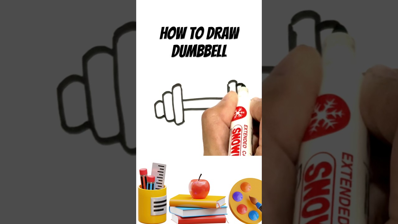How to Draw Dumbbell 🏋️😖#drawingtutorial #howtodraw #shorts