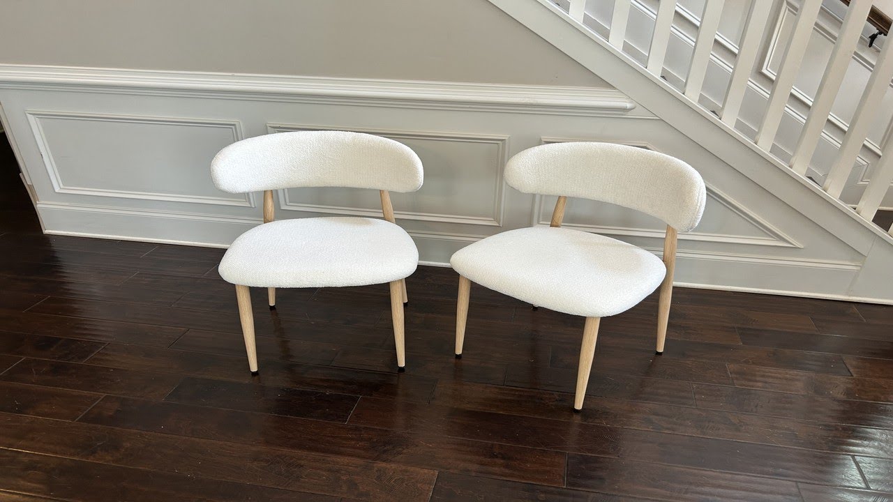 Comfortable farmhouse dining chairs with a soft fabric cushion
