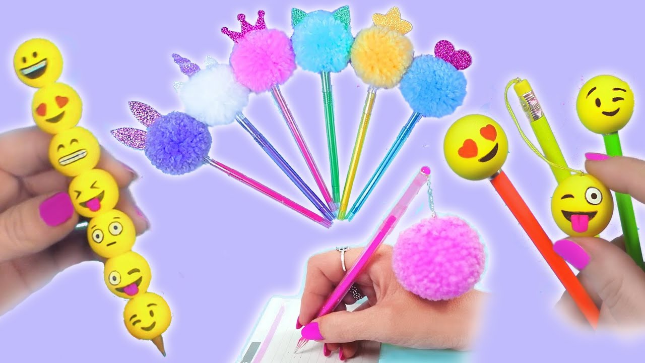 10 IDEAS para DECORAR BOLIGRAFOS - COMO DECORAR TUS LAPICES Y BOLIGRAFOS - PAPELERIA BONITA