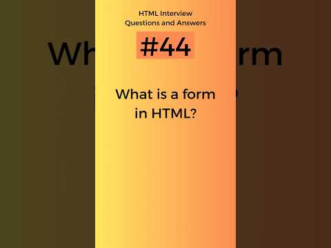 What is a form in HTML | HTML Interview Questions and Answers Part - 44 #shorts #viral #tranding