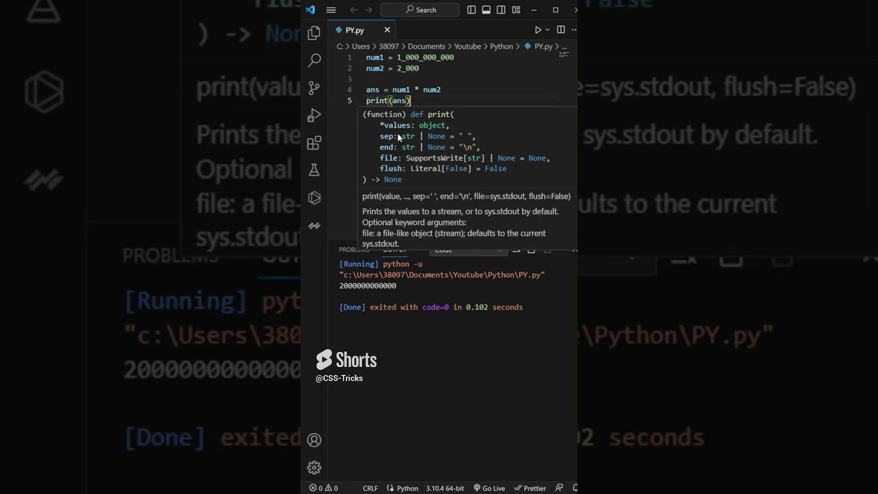 Python Integer Trick ! #python #coding #programming