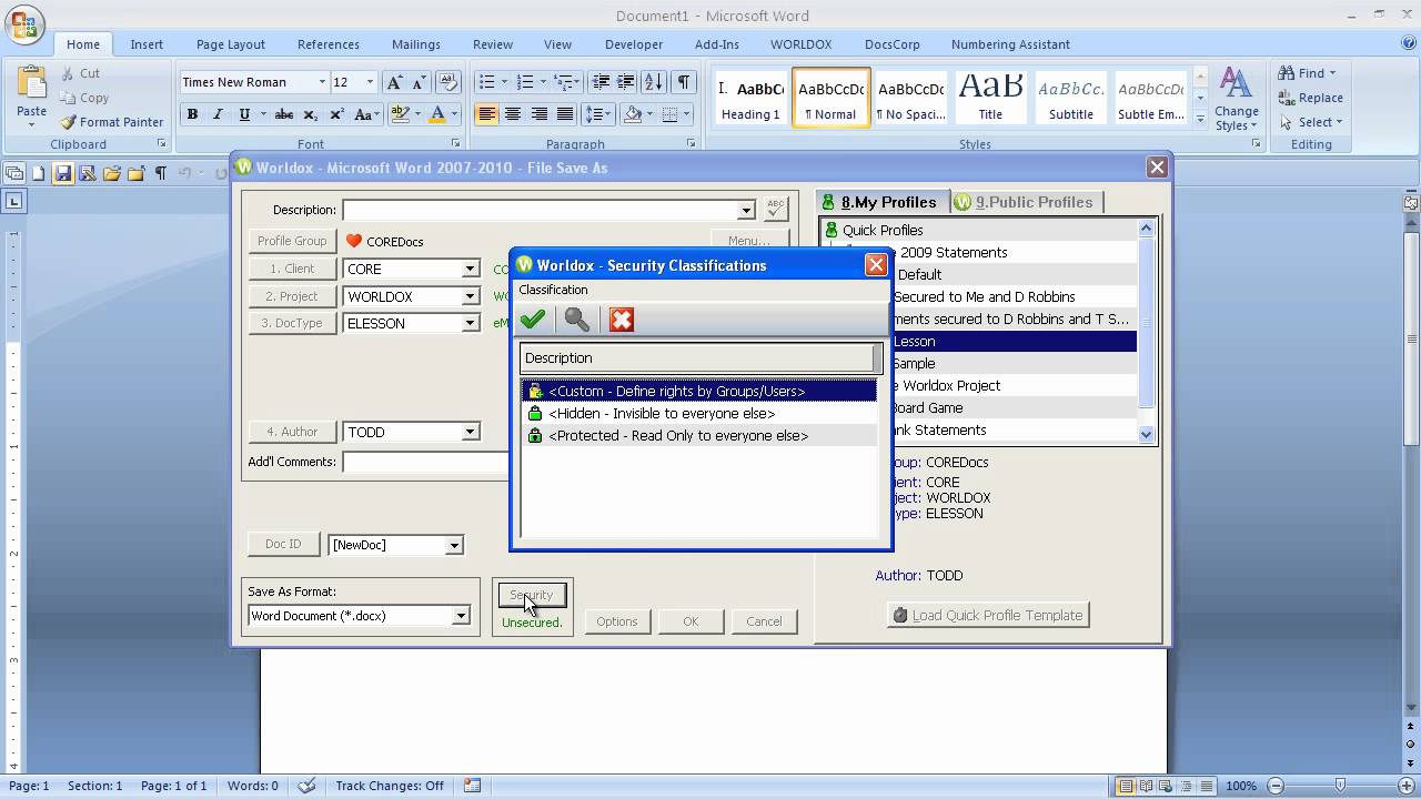 Security Classifications Defined and Practical Use