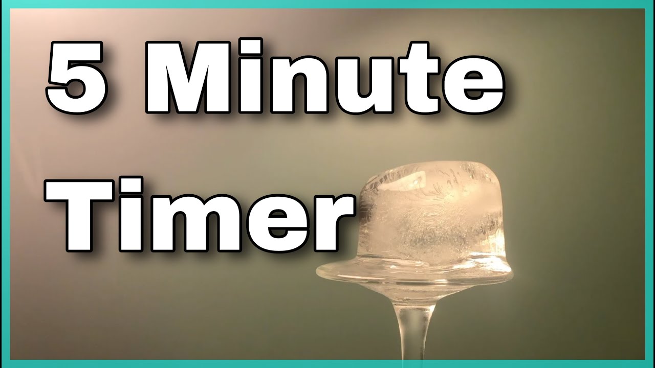 5 Minute Timer with Ice Cube Melting Time Lapse