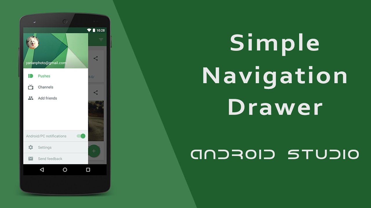 Android Navigation Drawer using NavigationView | Simple | Android Studio | Tutorial