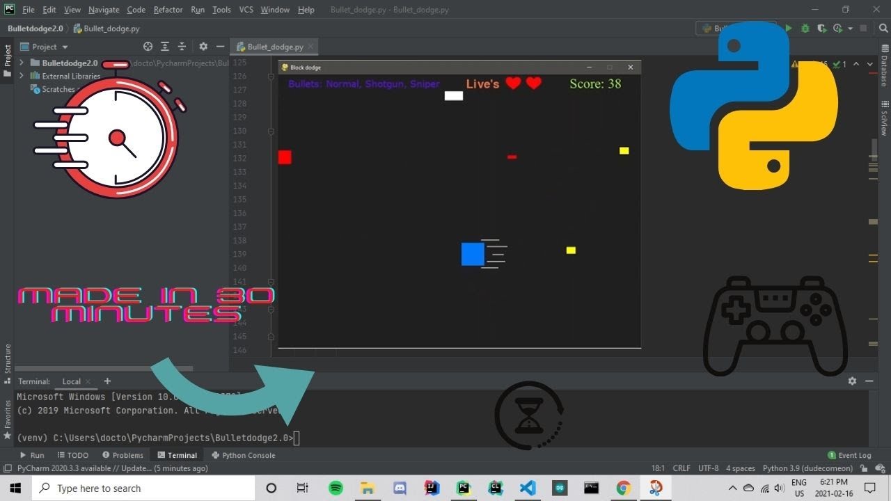 SIMPLE Dodging game with Python's PyGame library!