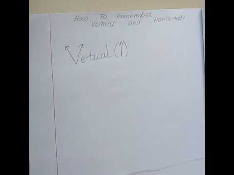how to remember vertical and horizontal lines #shorts
