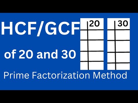 HCF of 20 and 30 l GCF of 20 and 30