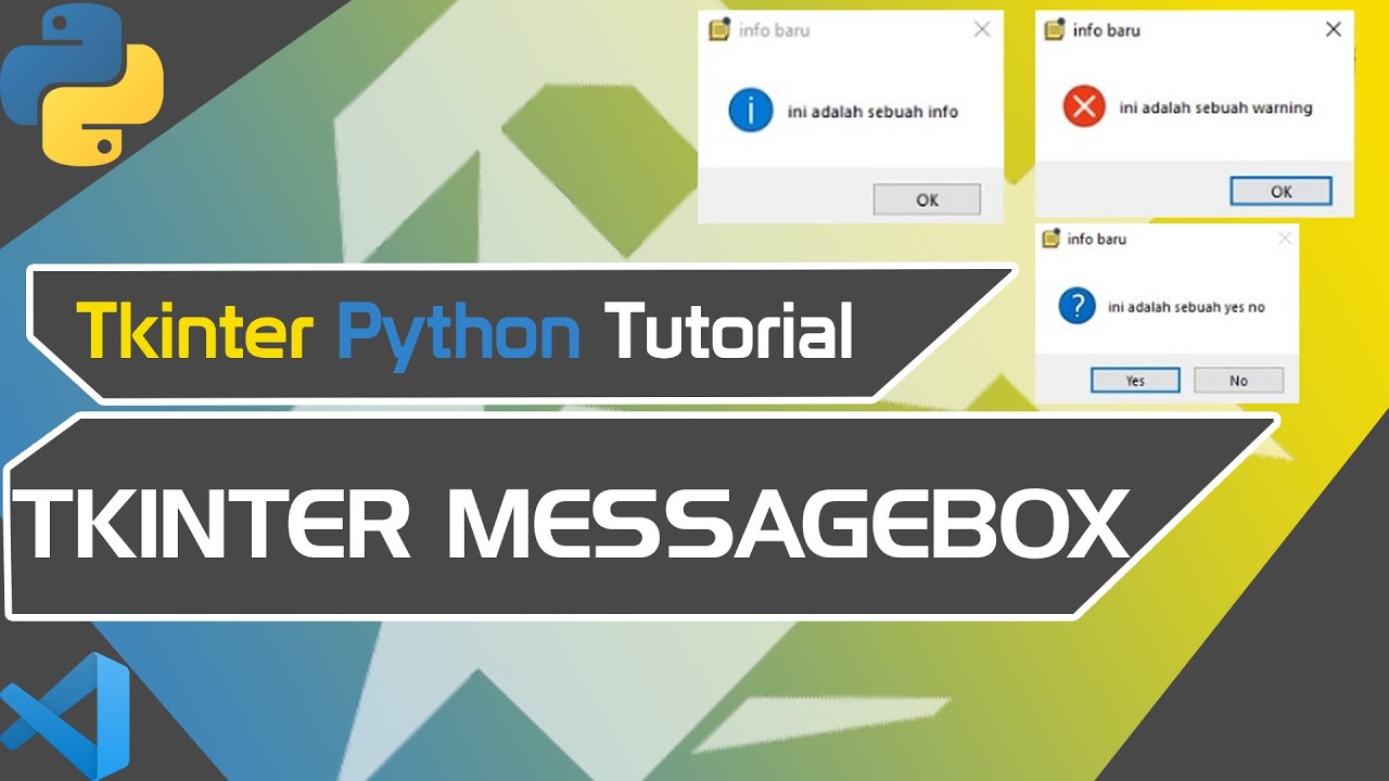 python tkinter tutorial #6 |menampilkan messagebox