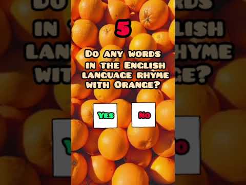 Trivia - Do any words in the English language rhyme with Orange? #shorts
