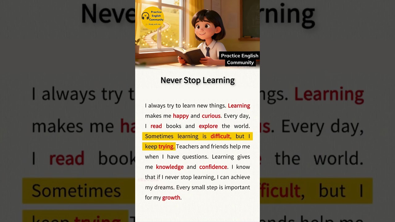 비디오 English Listening Practice – Never Stop Learning | Short English ...