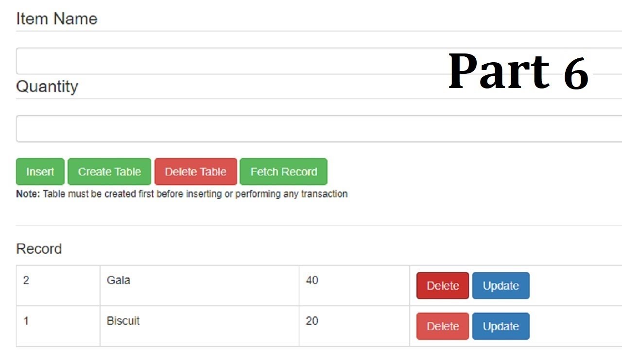 Offline Relational Database Using HTML5 and JavaScript (SQL Query) - Part 6