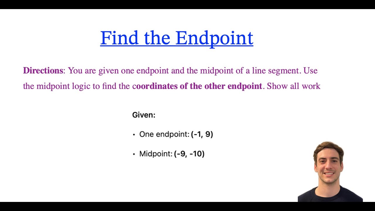 Math Geometry: Find Endpoint Using the Midpoint (SHORTCUT)