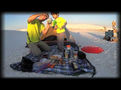 Full moon camping in white sands
