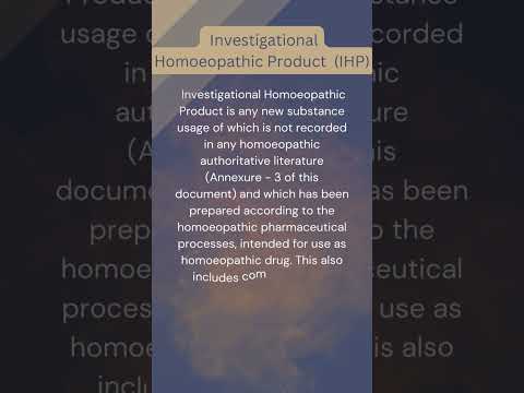 what do you mean by "Investigational Homeopathic Product"?