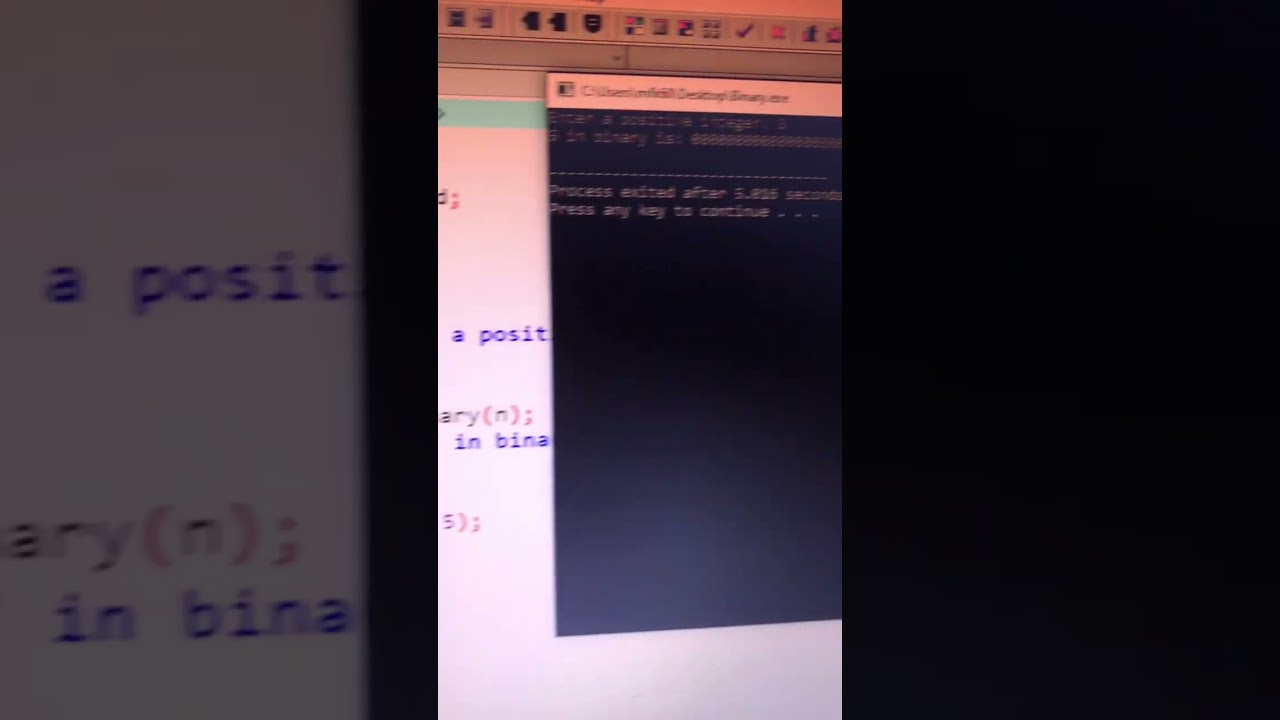 binary in c++ #coders #codinglife #codingninja #codemasters #codelife #coding #code #coder #ytdaily
