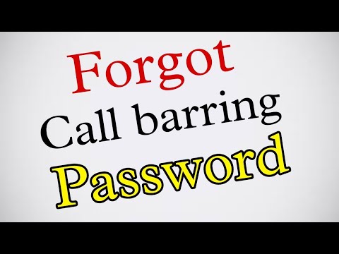 Call barring password।।what is call barring password।।call barring password forgot।।call barring