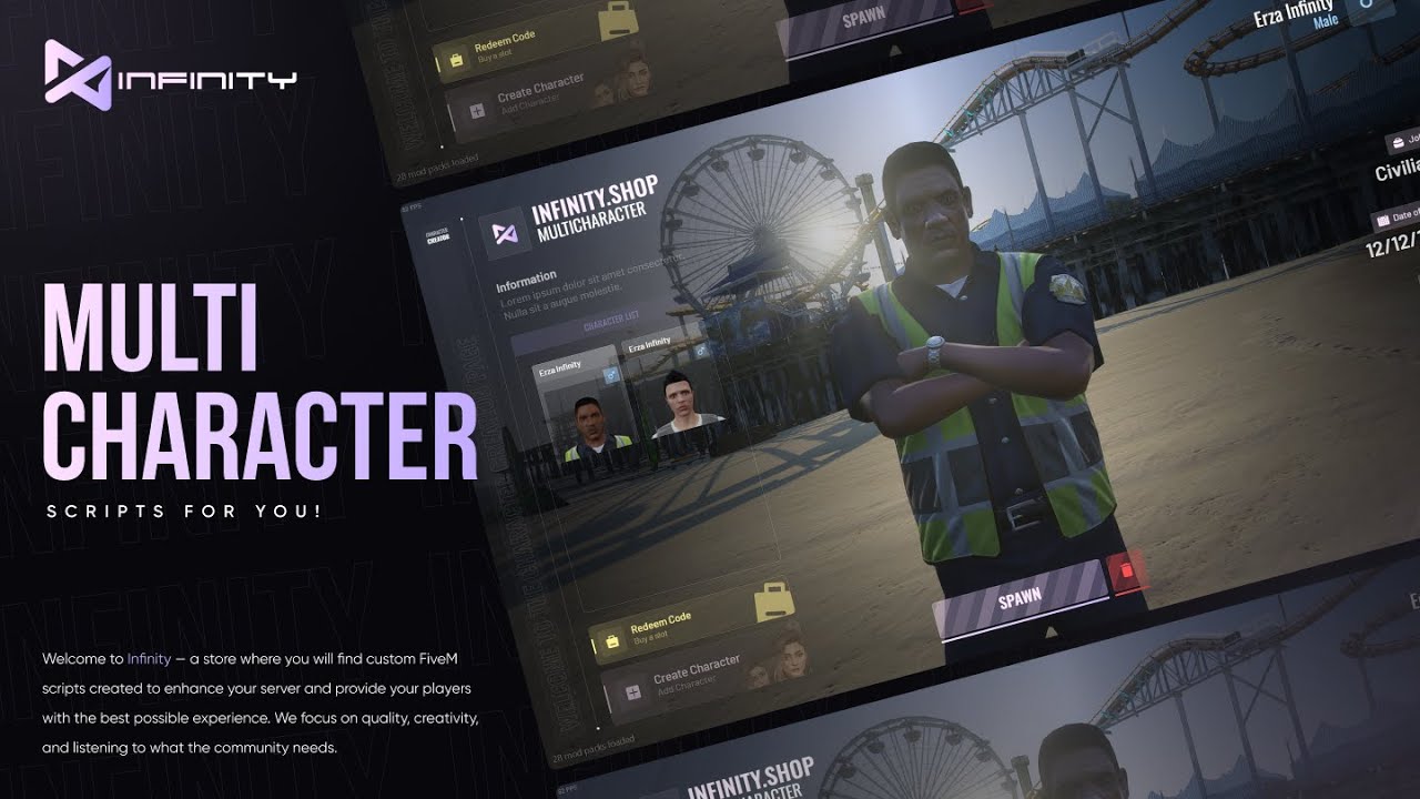 [QB/QBOX/ESX] FiveM | The Advanced Multicharacter Script | inf-multichar