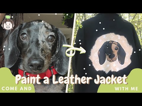 Paintt a Puppy onto a Leather Jacket With Me !!