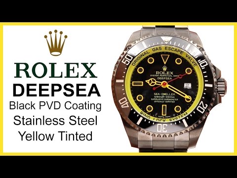▶ Rolex Deepsea, Black PVD/DLC Coating, Yellow Accents, REVIEW Stainless Steel Diver - 116660