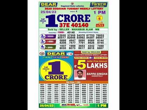 Nagaland lottery result today 1pm - 25/04/2023 - morning Nagaland State Lottery Result Pdf