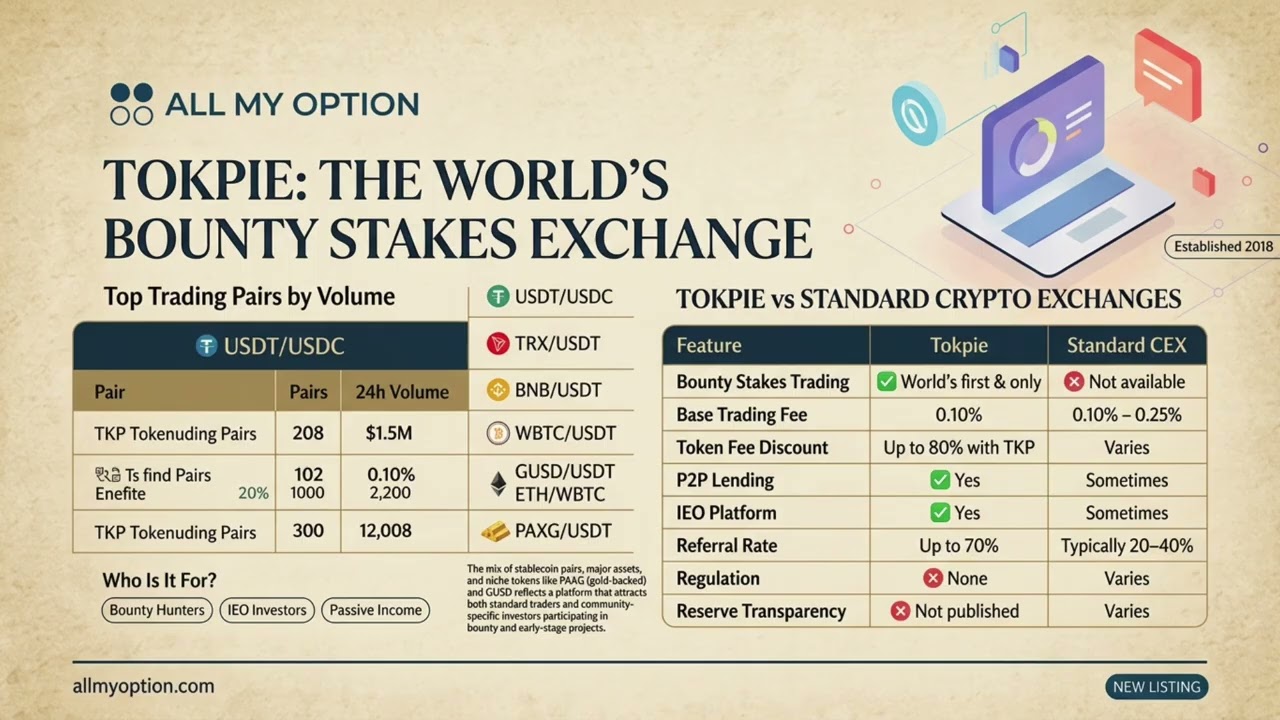 Tokpie Review 2026 – The Only Exchange Where Bounty Hunters Can Trade Their Rewards